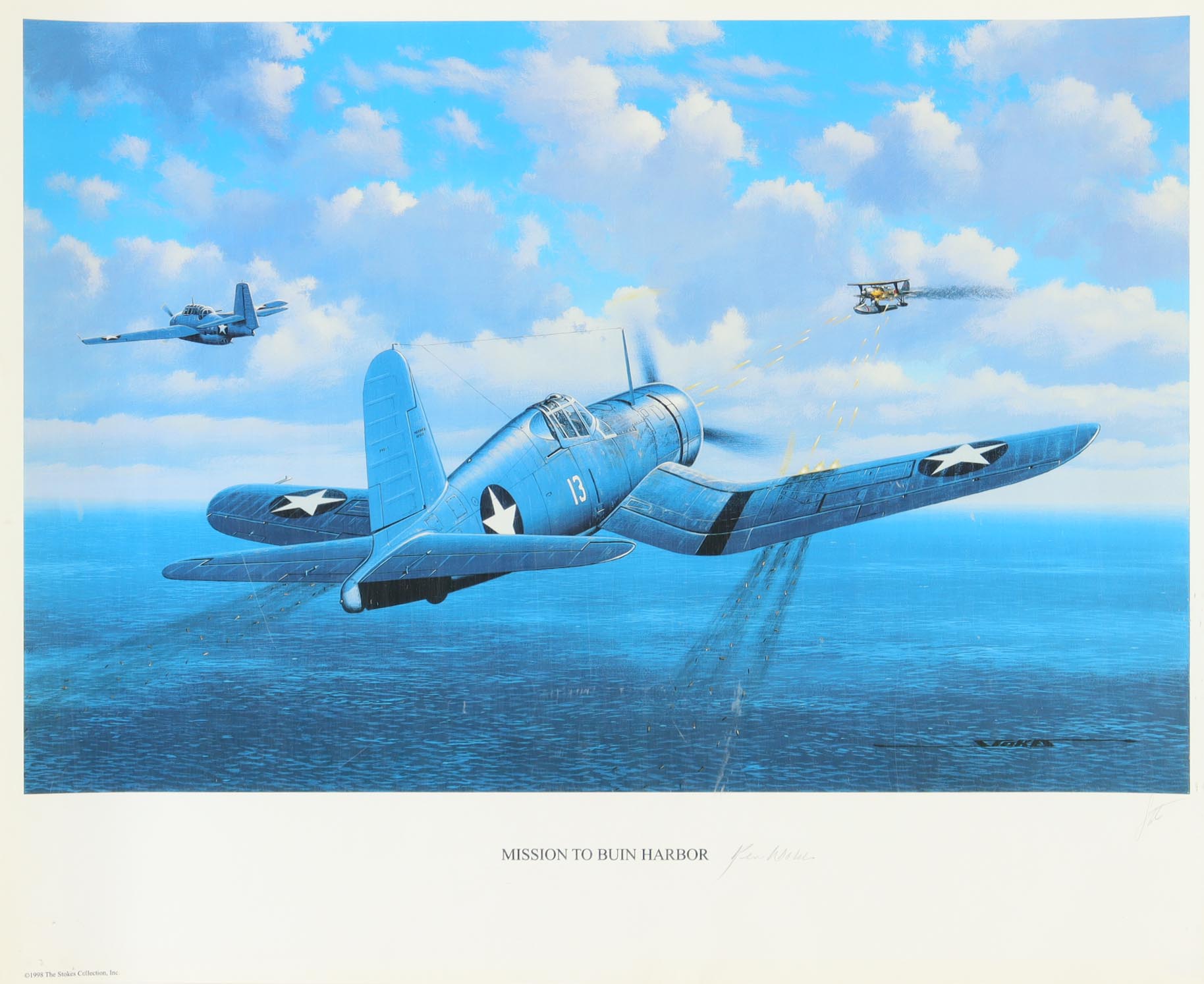 Kenneth Walsh Signed "Mission To Buin Harbor" 18x22 Lithograph By Stan ...