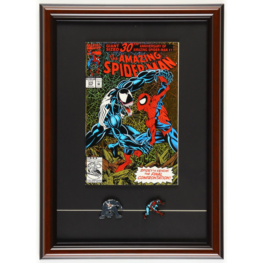 1993 "The Amazing Spider-Man" #375 Gold Foil Cover Custom Framed Marvel ...