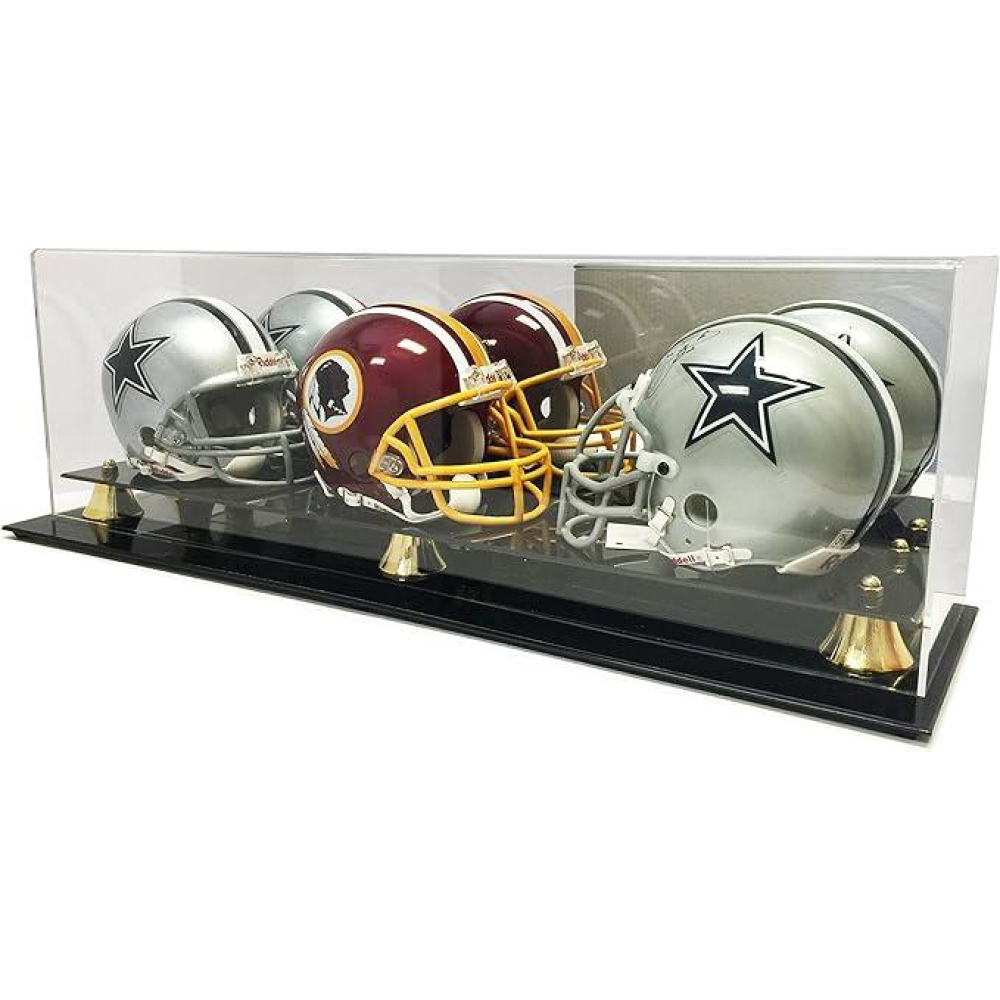 BCW Acrylic Triple Mini Helmet Display Case with Mirror | Pristine Auction