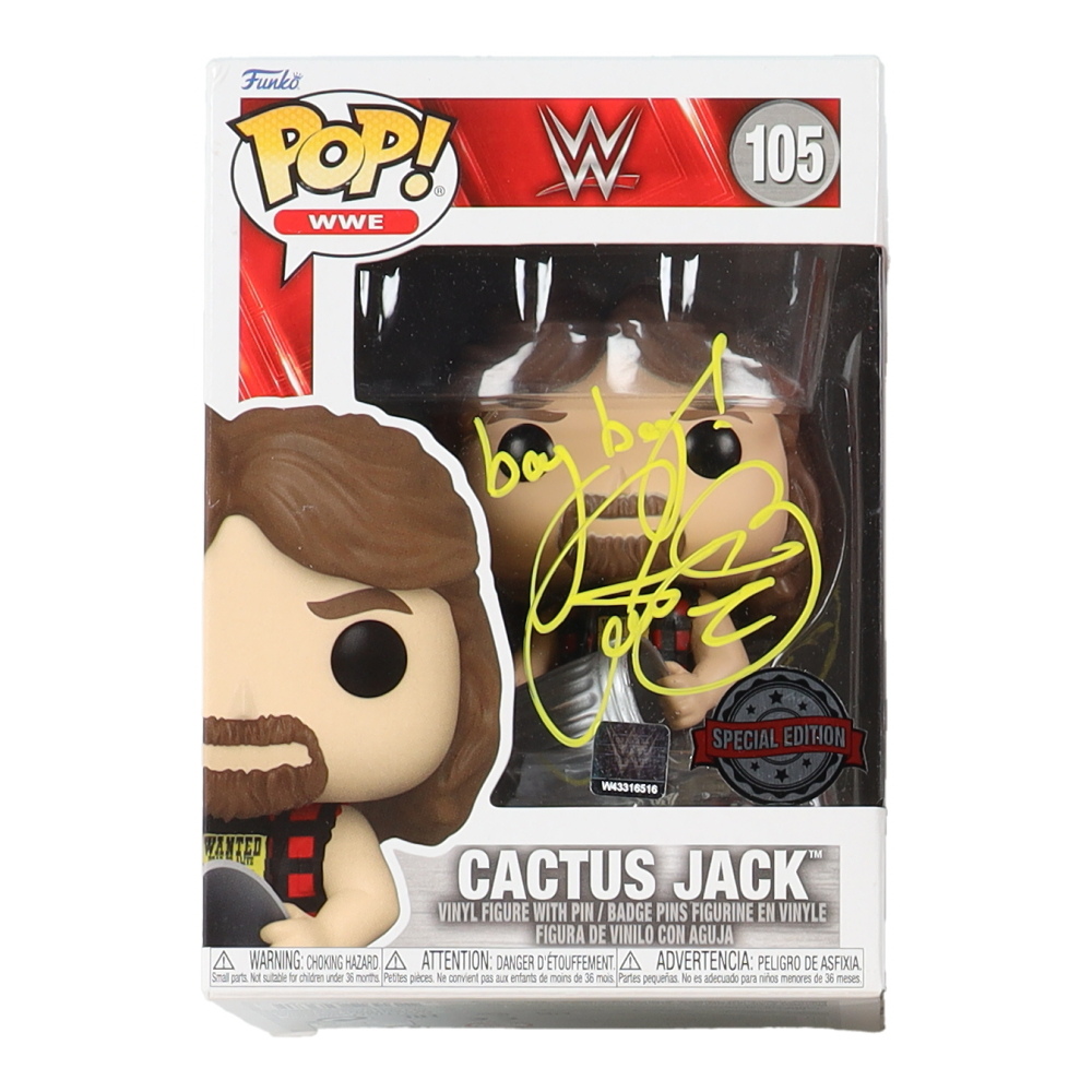 Mick Foley Signed "WWE" #105 Cactus Jack Funko Pop! Vinyl Figure ...