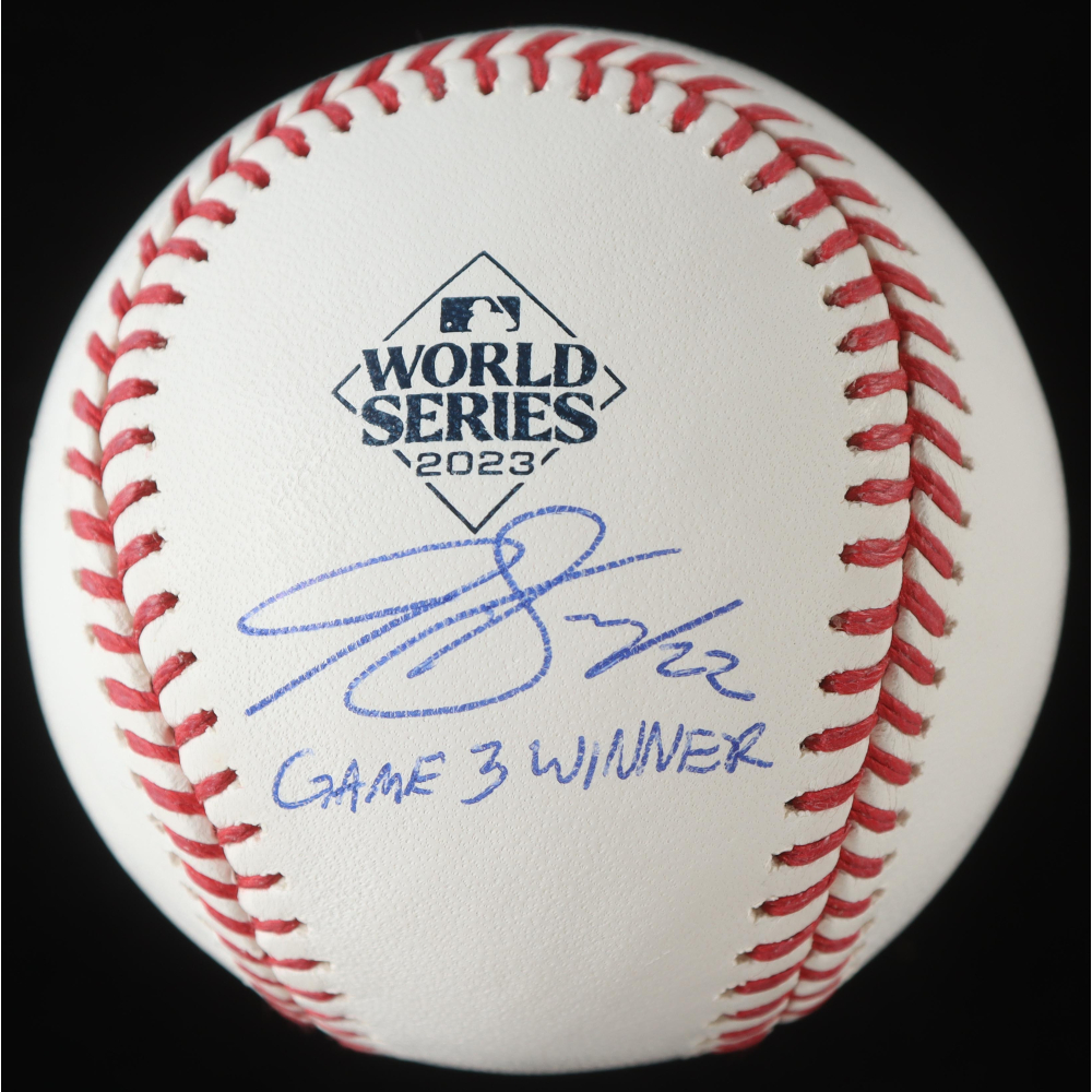 Jon Gray Signed 2023 World Series Baseball Inscribed "Game 3 Winner ...