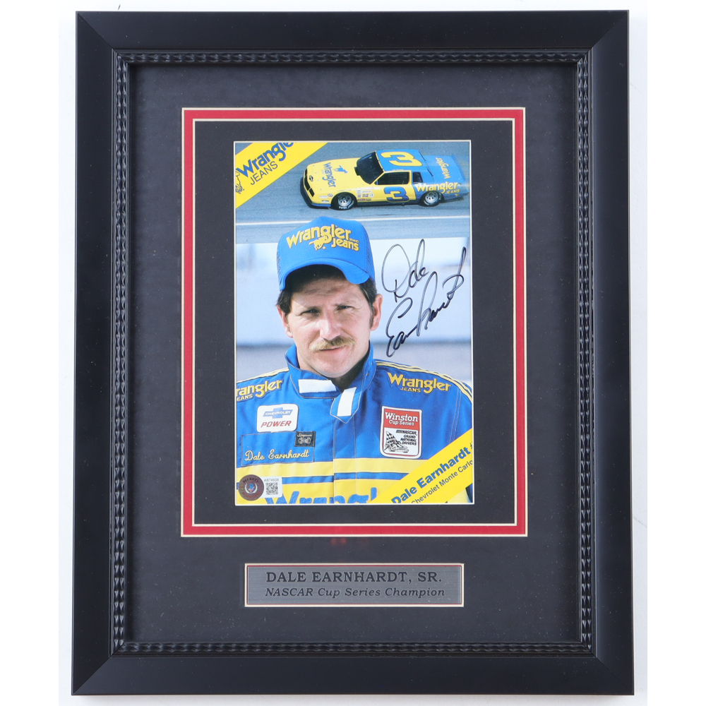 Dale Earnhardt Sr. Signed NASCAR Custom Framed Photo (Beckett ...