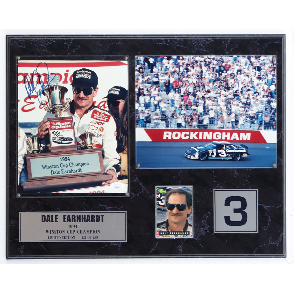 Dale Earnhardt Sr. Signed LE Photo Plaque With 1995 Classic Finish Line ...
