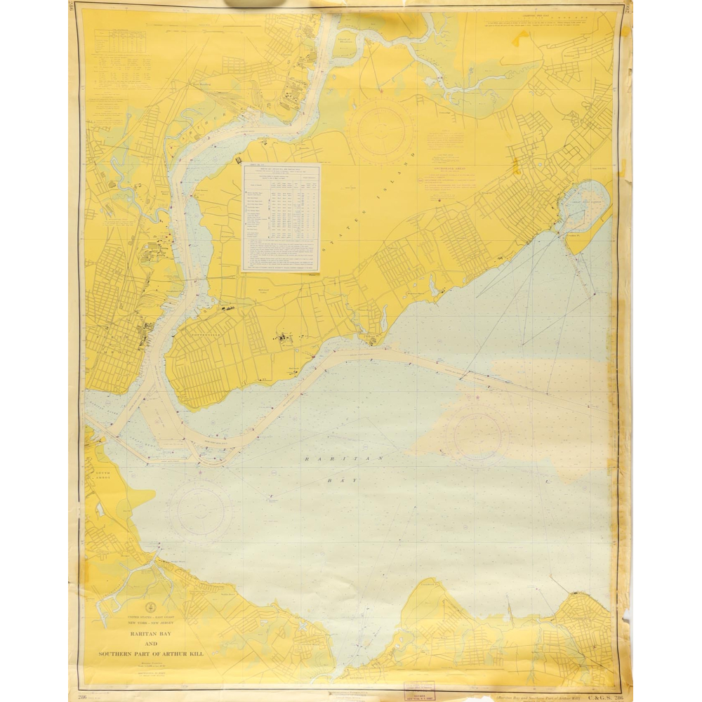 1962 Vintage U.S. Department Of Commerce "Raritan Bay & Southern Part ...