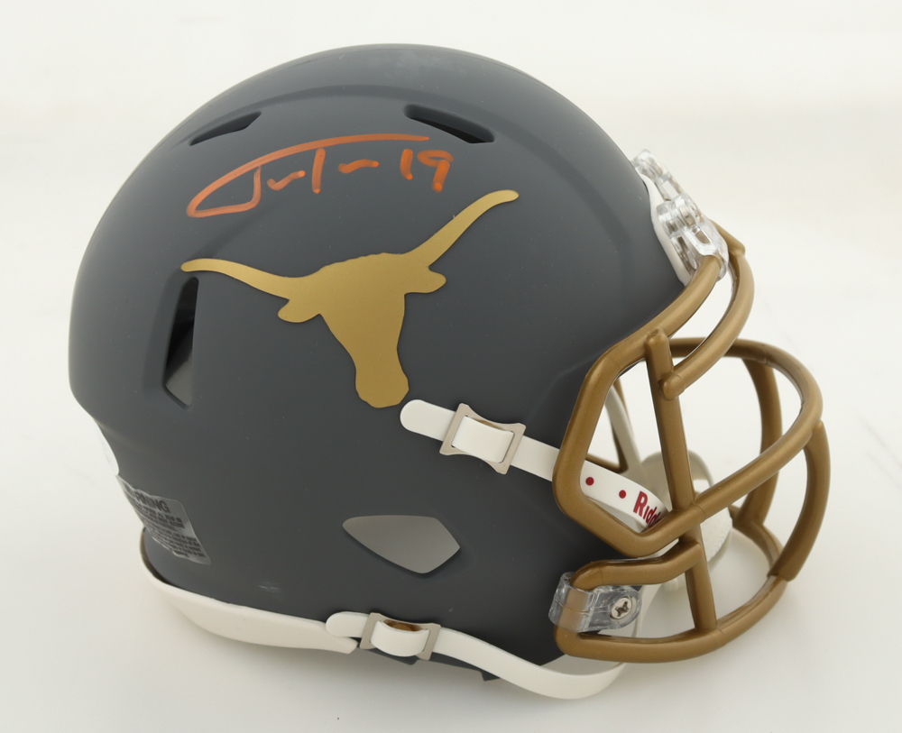 Justin Tucker Signed Texas Longhorns Slate Alternate Speed Mini Helmet ...
