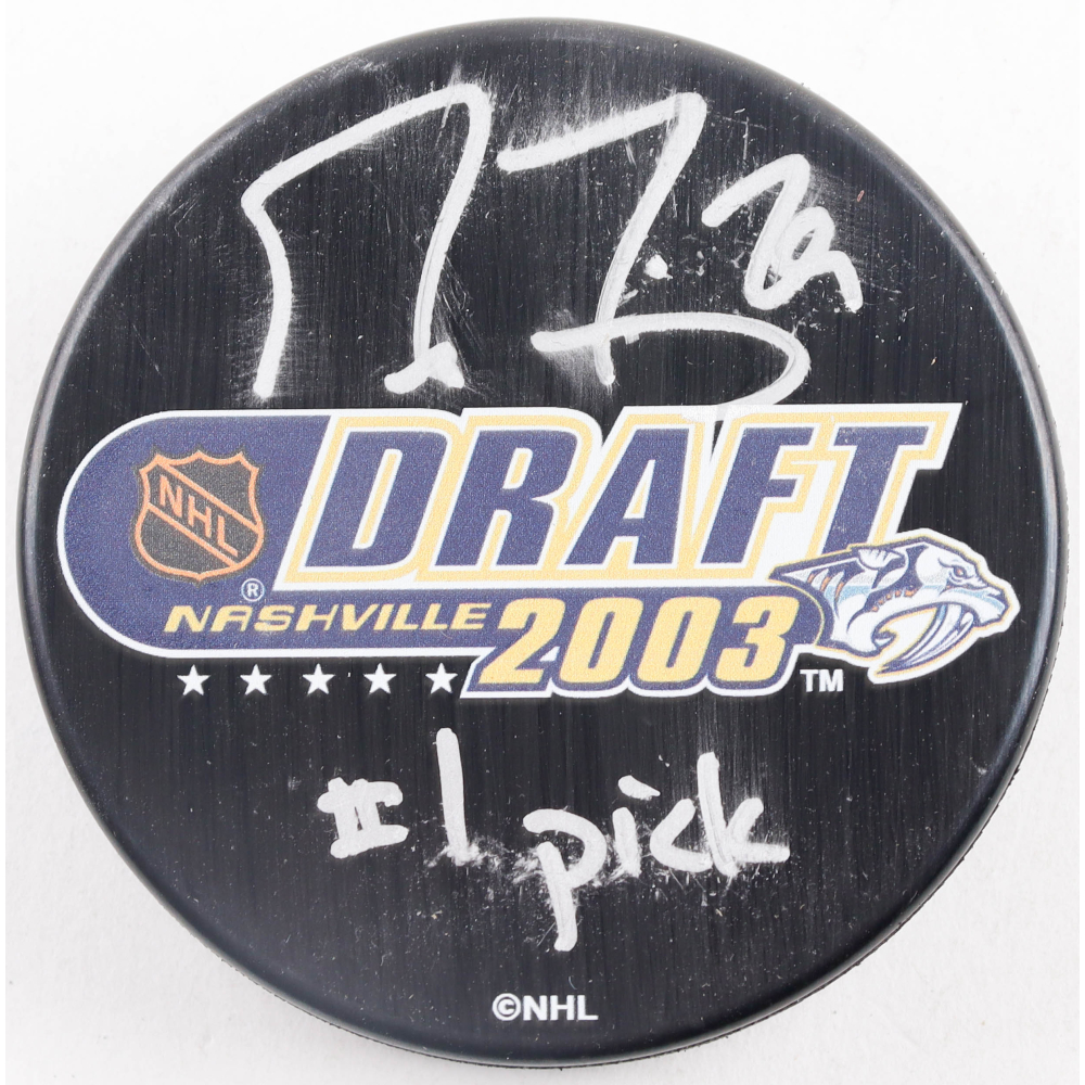 Marc-Andre Fleury Signed 2003 NHL Draft Logo Hockey Puck Inscribed "#1 Pick" (Fanatics ...