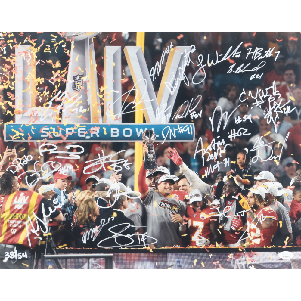 2019 Chiefs LE 16x20 Photo Team-Signed By (26) with Patrick Mahomes ...