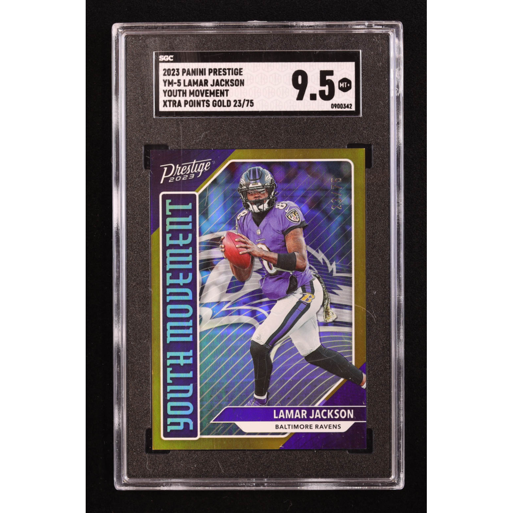 Lamar Jackson 2023 Prestige Youth Movement Xtra Points Gold #5 #23/75 ...