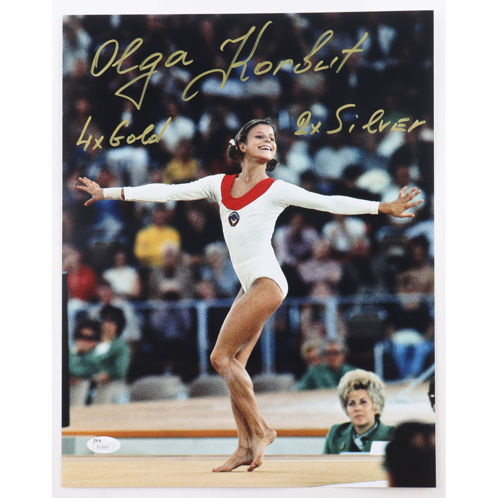 Olga Korbut Signed Team Soviet Union 11x14 Photo Inscribed "4x Gold ...