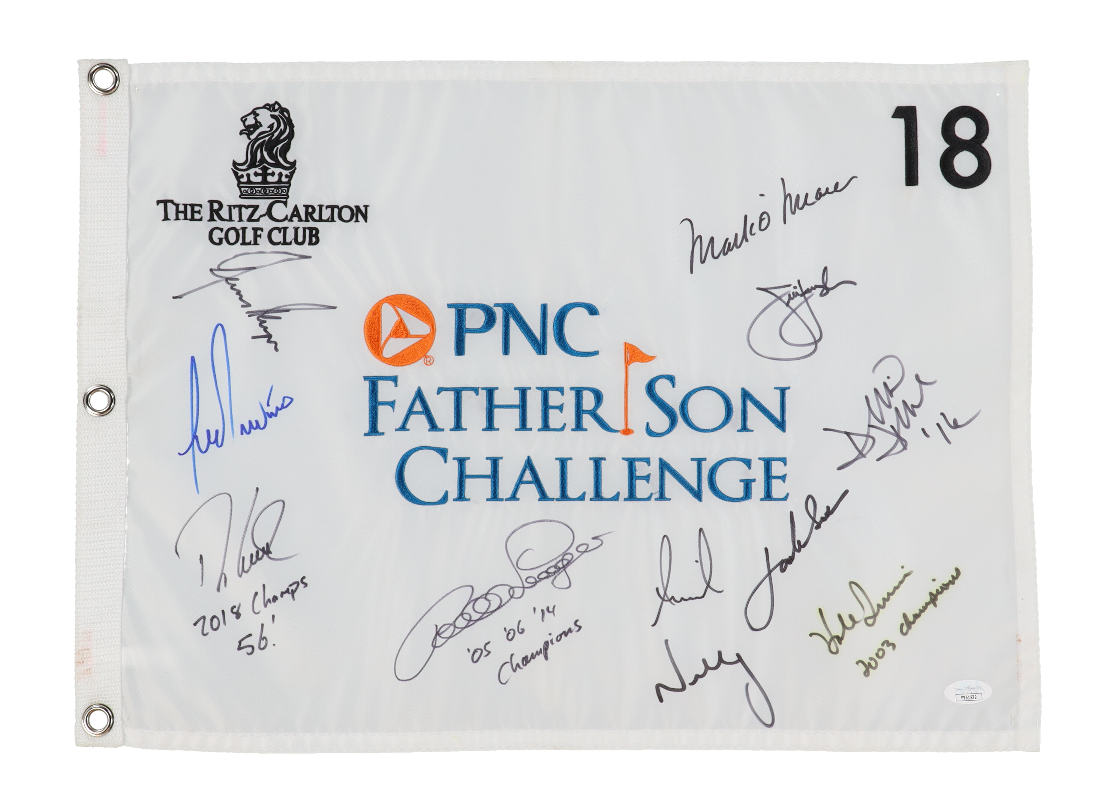 2019 PNC Father Son Challenge Golf Pin Flag Signed By (11) With Gary ...