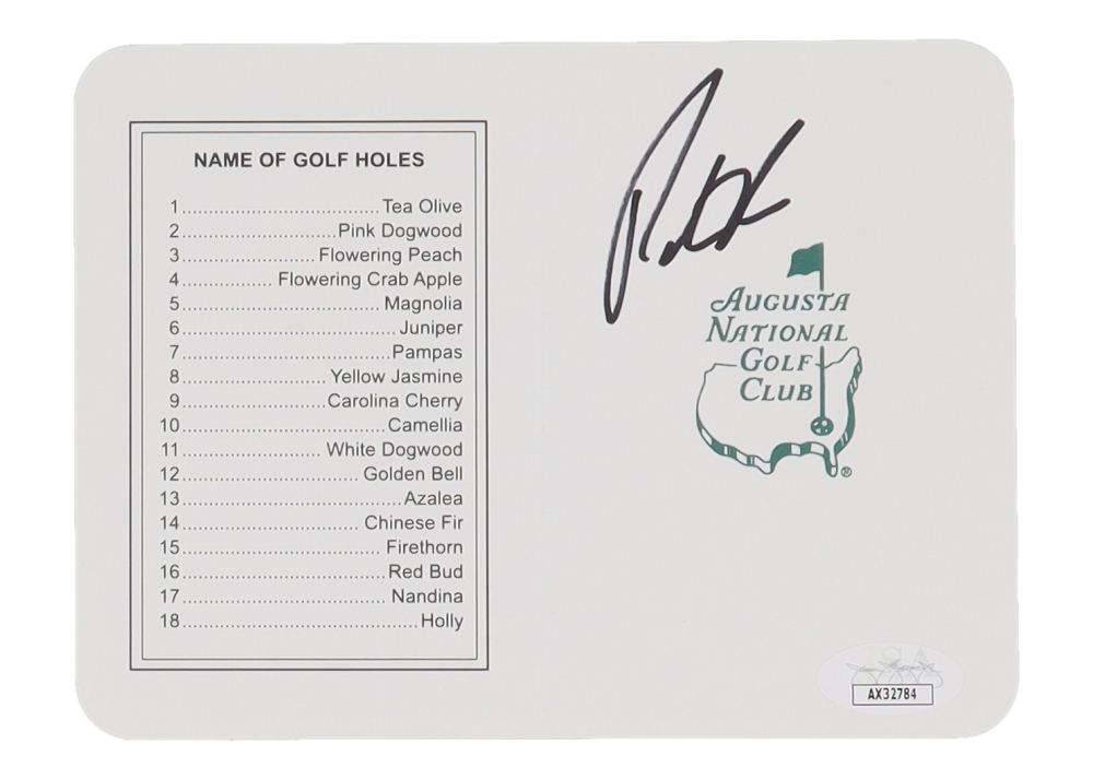Patrick Reed Signed Augusta National Golf Club Scorecard (JSA ...