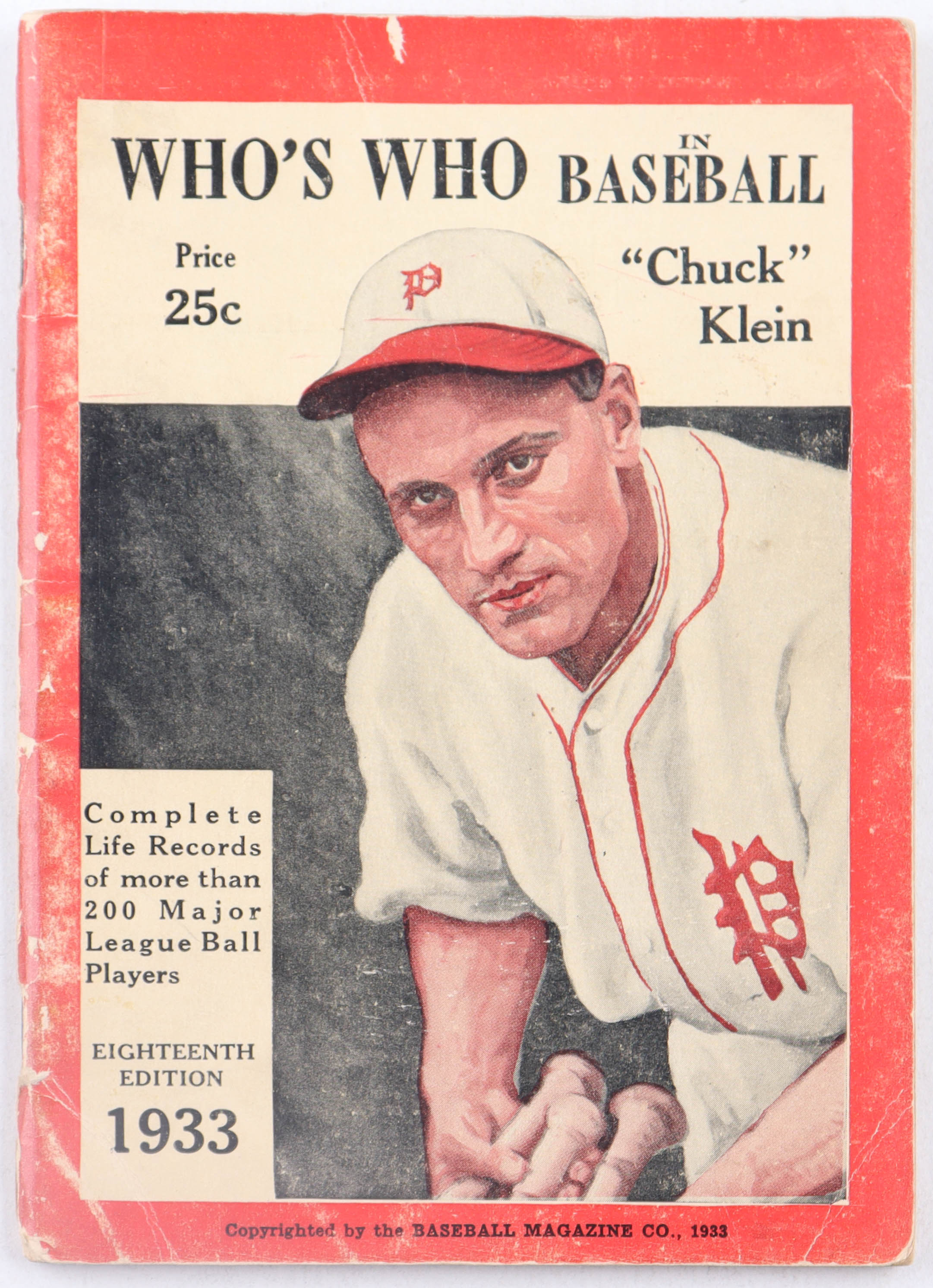 Chuck Klein 1933 "Who's Who in Baseball" 18th Edition Magazine ...