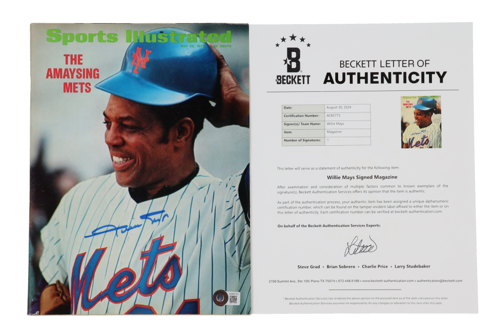 Willie Mays Signed 1972 "Sports Illustrated" Magazine (Beckett ...