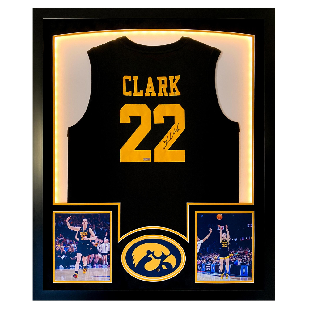 Caitlin Clark Signed Iowa Hawkeyes Custom Framed LED Jersey Display (Panini) | Pristine Auction