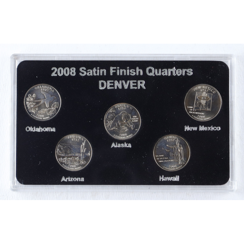 2008-D Commemorative Quarters Satin Finish Edition of (5) Coins ...