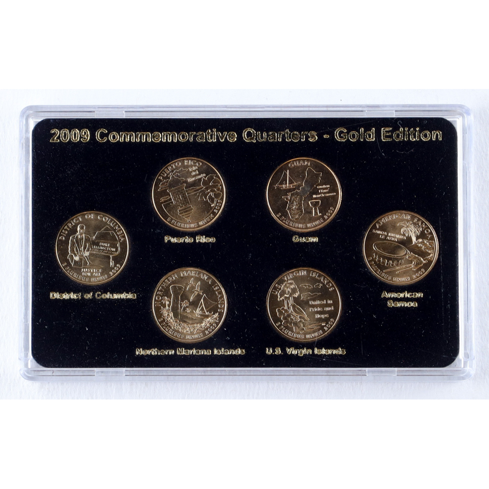 2009-D/P 50 States Commemorative Quarters Gold Edition Set with (5 ...
