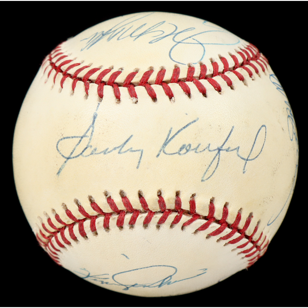 ONL Baseball Signed by (8) with Carlton Fisk, Joe Morgan, Fergie ...