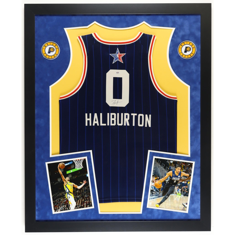 Tyrese Haliburton Signed Pacers All-Star Game Custom Framed Jersey ...