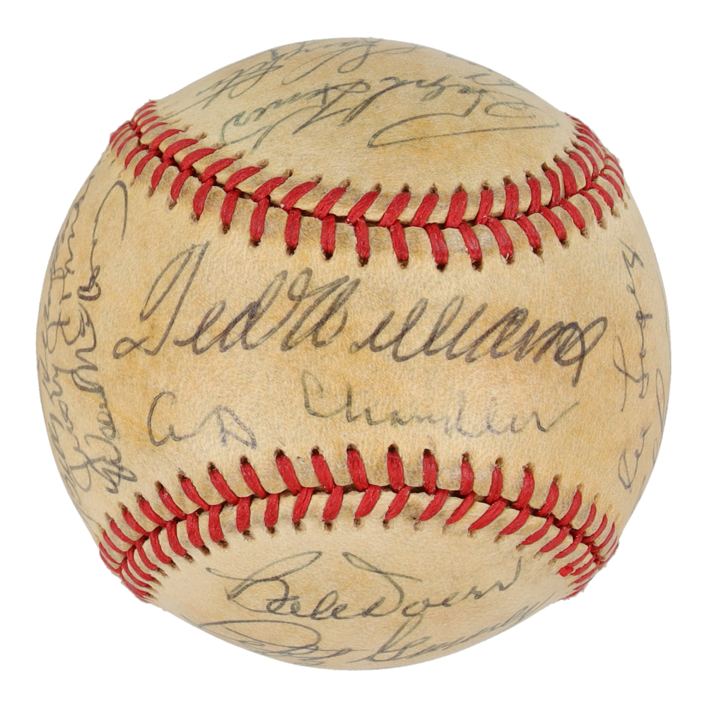 Baseball Hall of Famers ONL Baseball Signed by (20) with Ted Williams ...