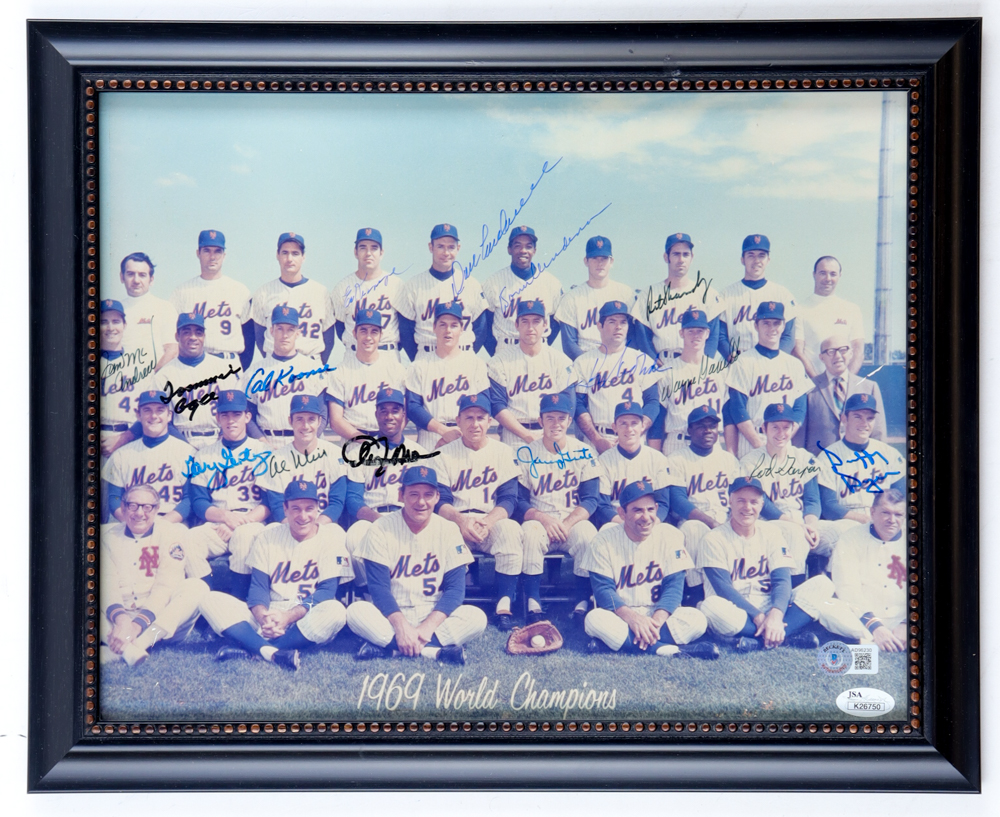 1969 World Champion Mets Custom Framed Photo Display Signed By (15 ...