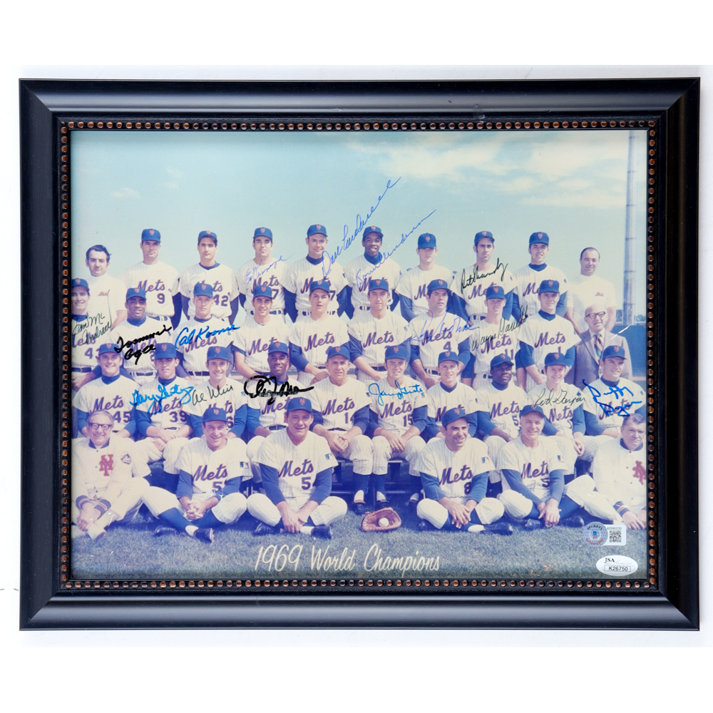 1969 World Champion Mets Custom Framed Photo Display Signed By (15 ...