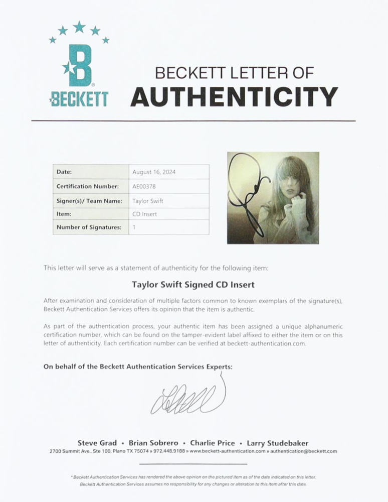 Taylor Swift Signed Custom Framed "The Tortured Poets Department" CD ...
