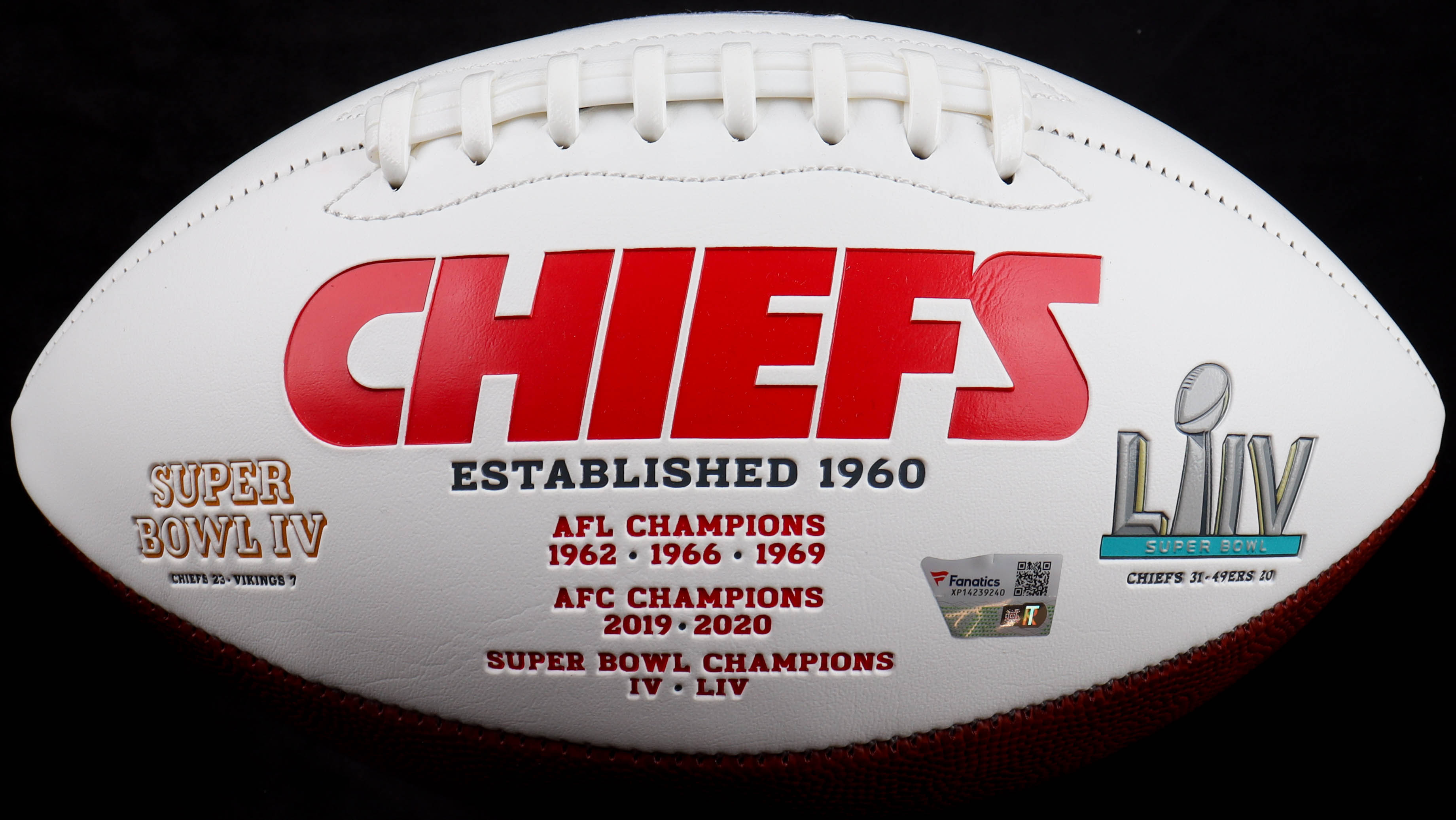 Patrick Mahomes Signed Chiefs Logo Football (Fanatics) | Pristine Auction