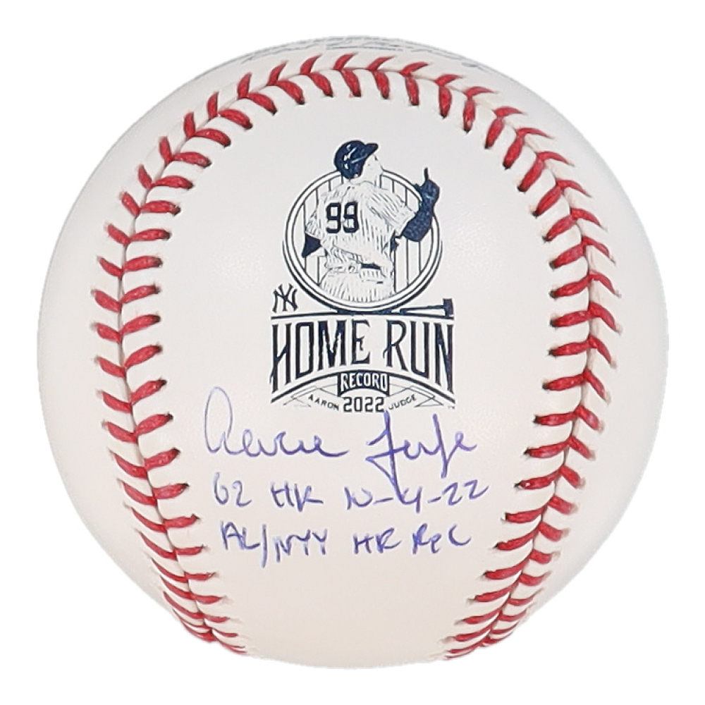 Aaron Judge Signed LE OML Baseball Inscribed "62 HR 10-4-22" & "AL/NYY ...
