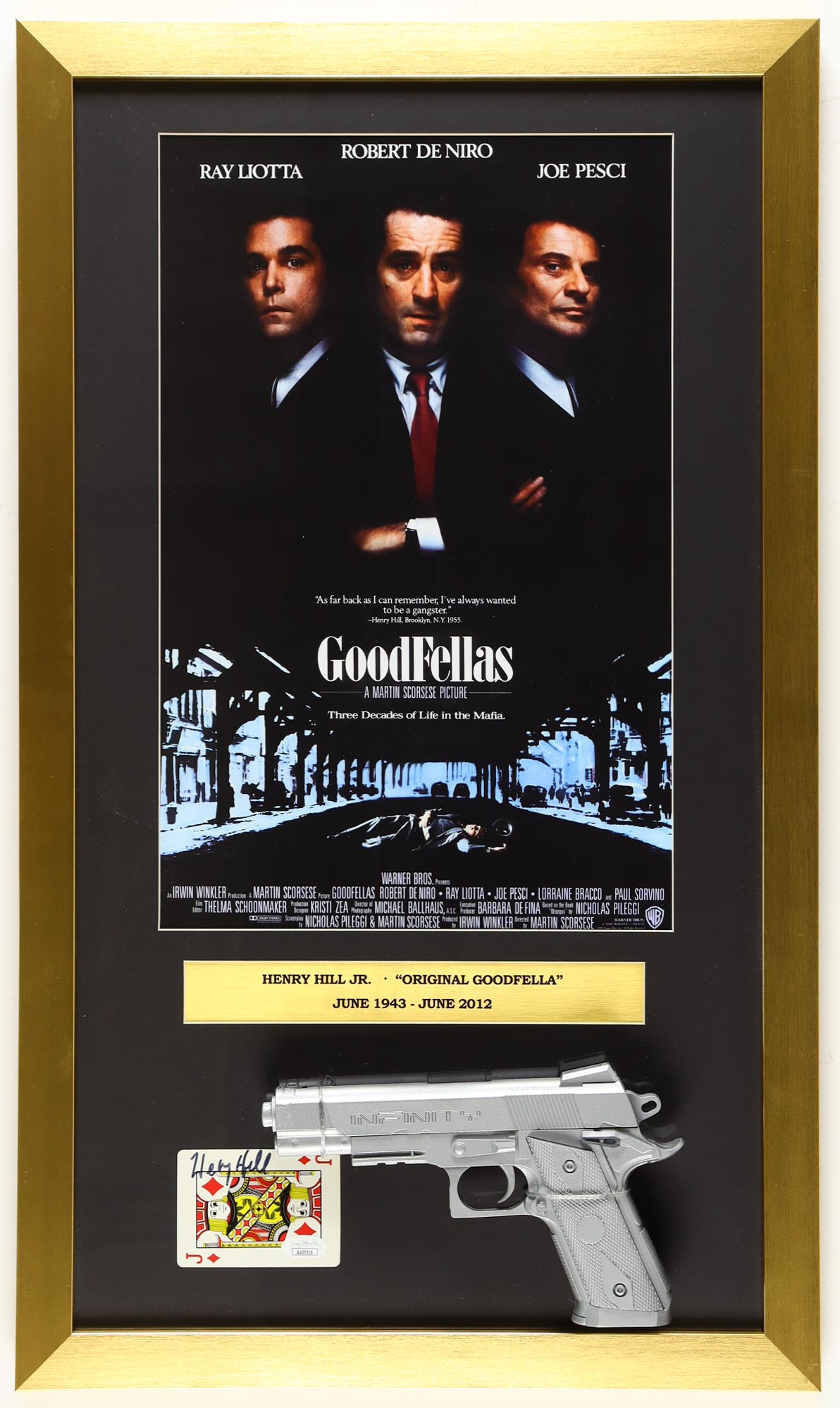 Henry Hill Signed "Goodfellas" Custom Framed Playing Card Display with ...