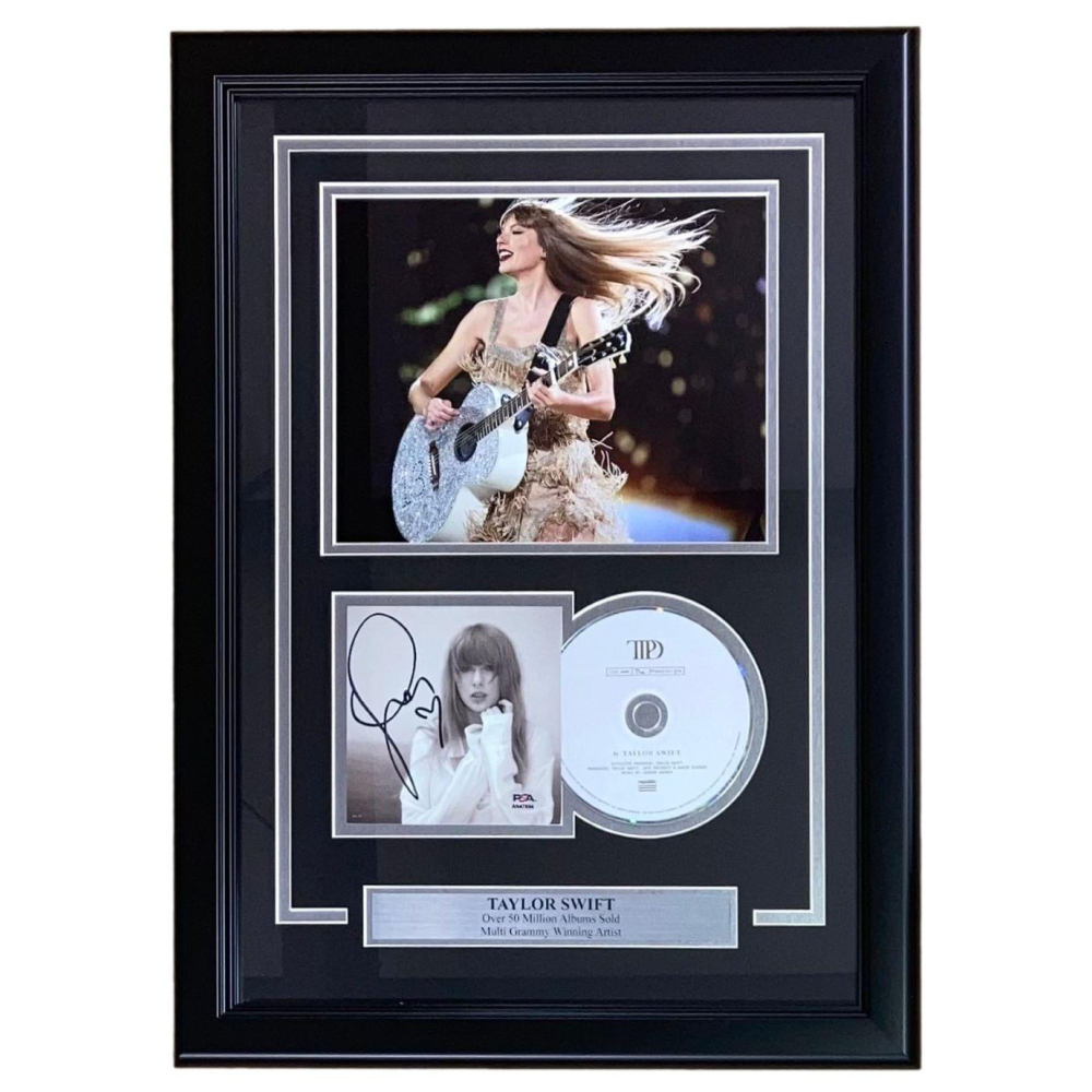 Taylor Swift Signed Custom Framed "The Tortured Poets Department" CD ...