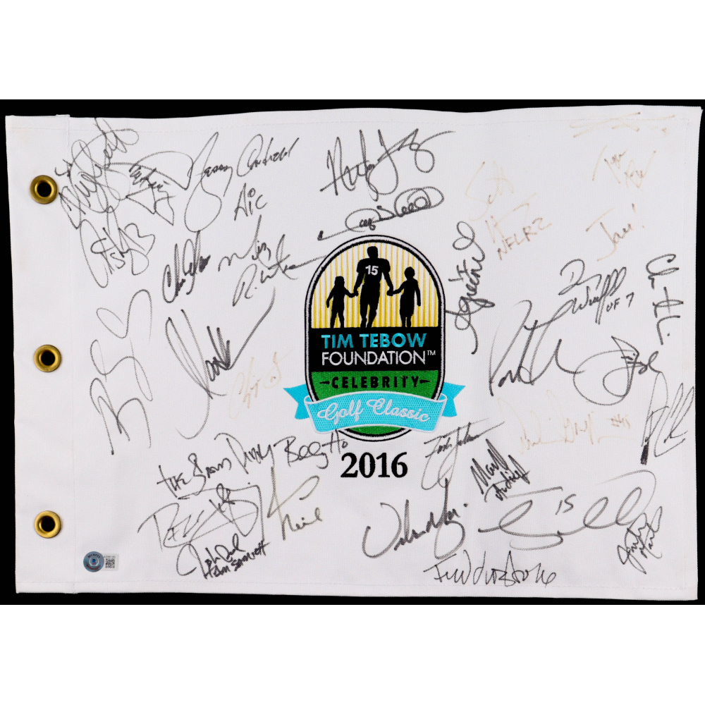 2016 Tim Tebow Foundation Celebrity Golf Classic Pin Flag Signed by (32 ...