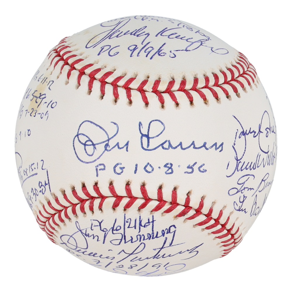 Perfect Game Pitchers OML Baseball Signed & Inscribed by (17) With ...
