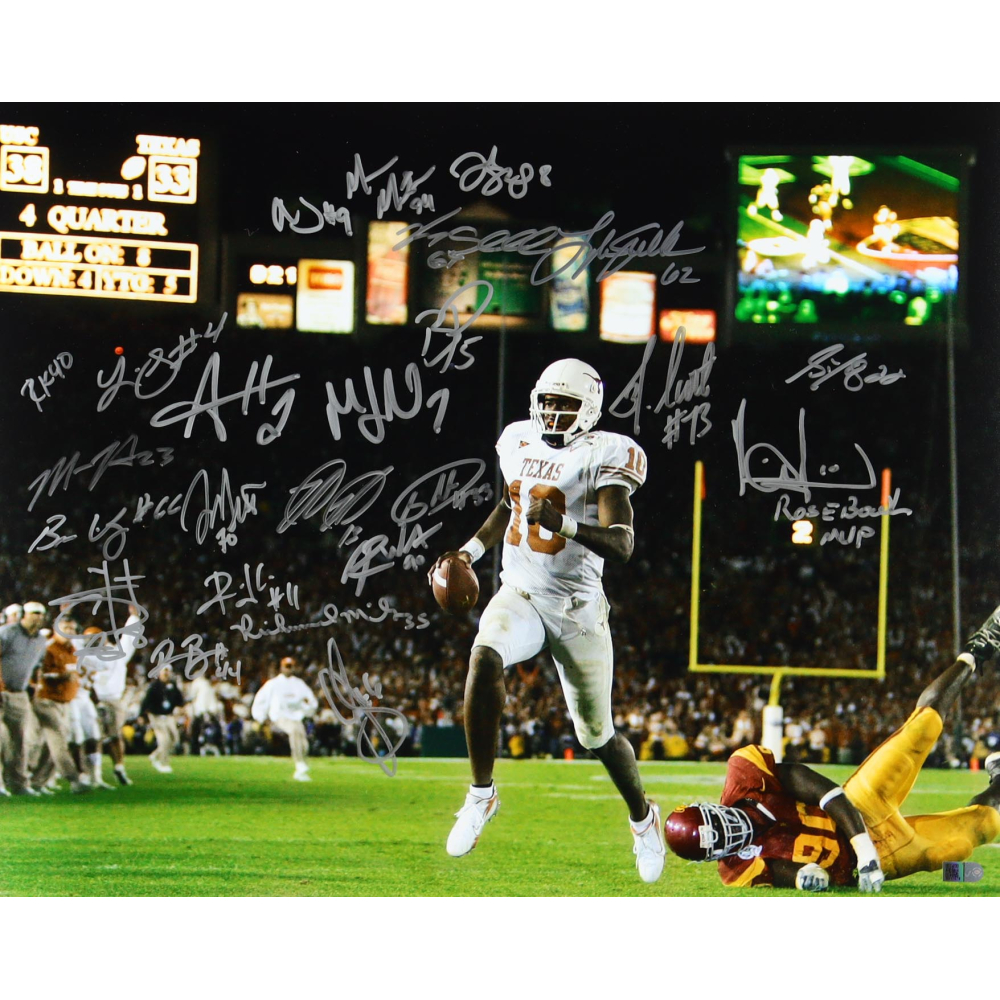 2006 Texas Longhorns 16x20 Photo Team-Signed By (22) With Vince Young ...