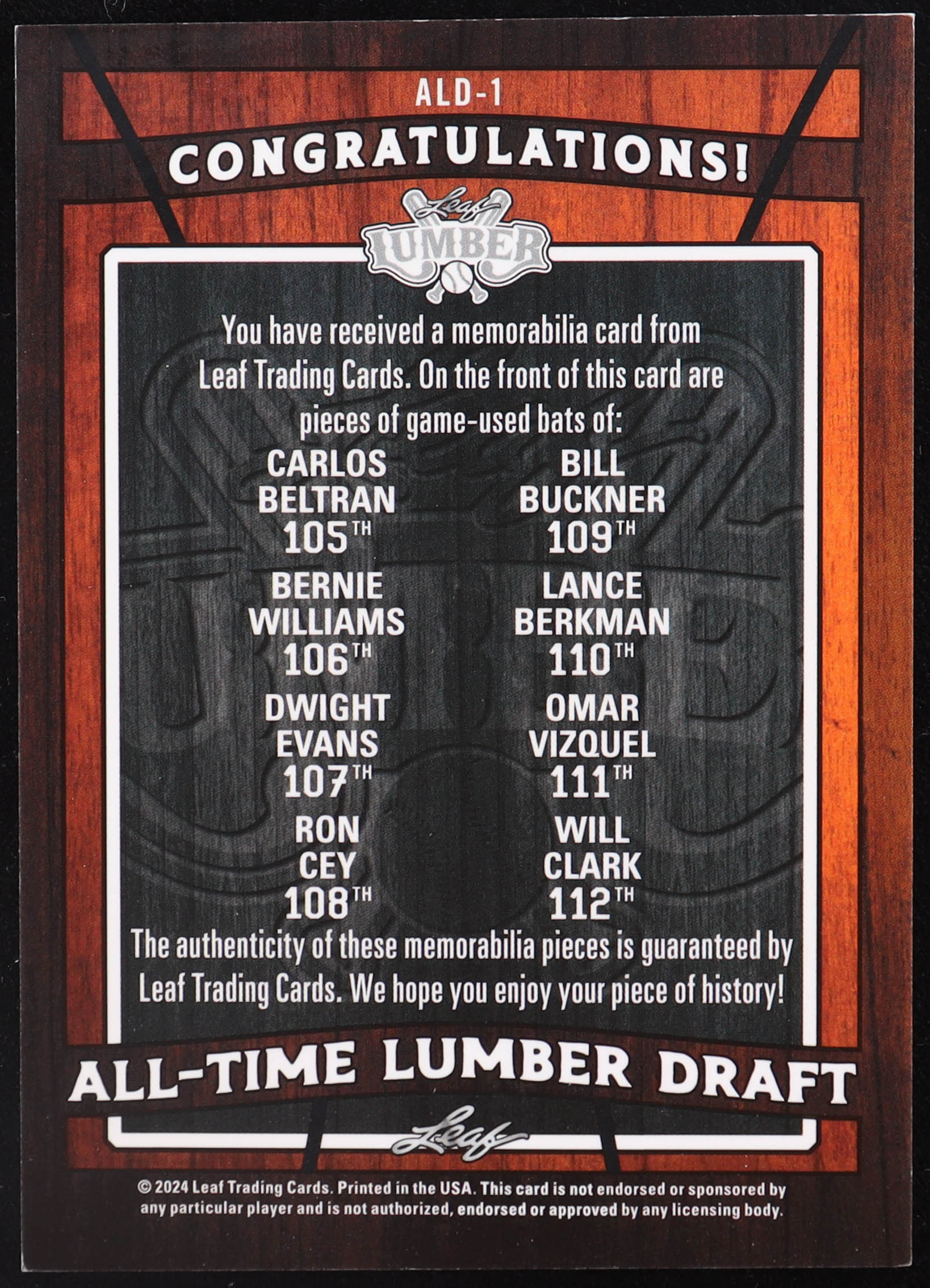 Carlos Beltran / Bill Buckner / Bernie Williams / Lance Berkman ...
