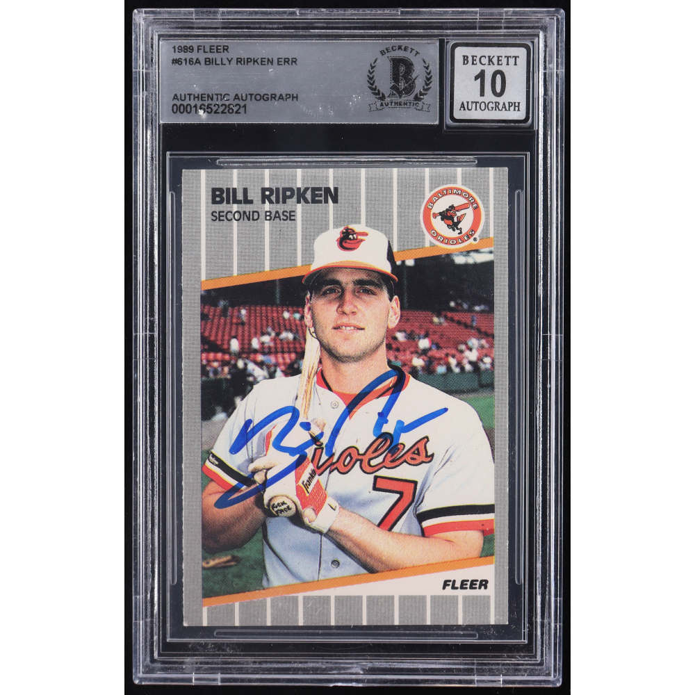 Billy Ripken Signed 1989 Fleer #616 / F@#! FACE Error (BGS | Auto 10 ...