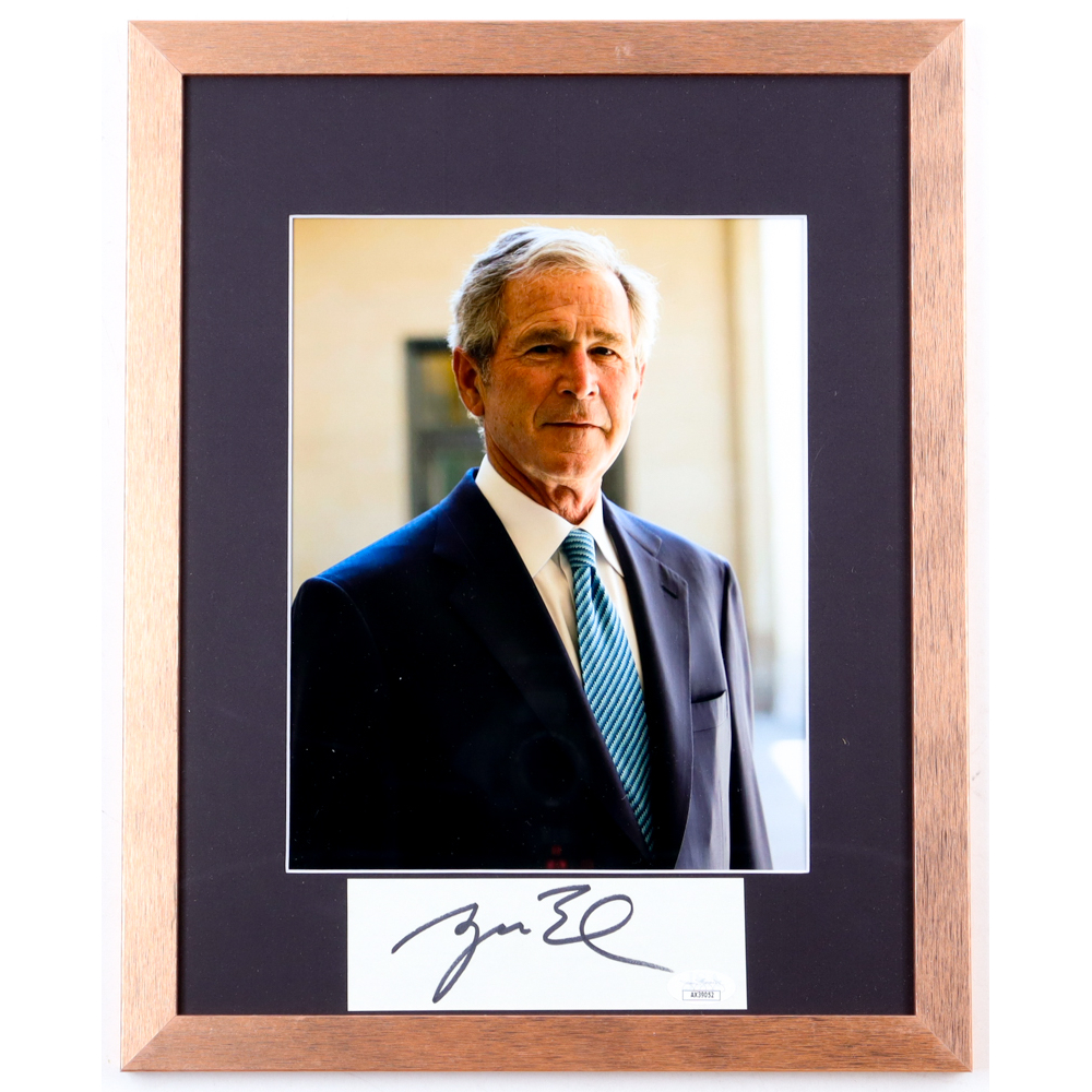 George W. Bush Signed Custom Framed Cut Display (JSA) | Pristine Auction