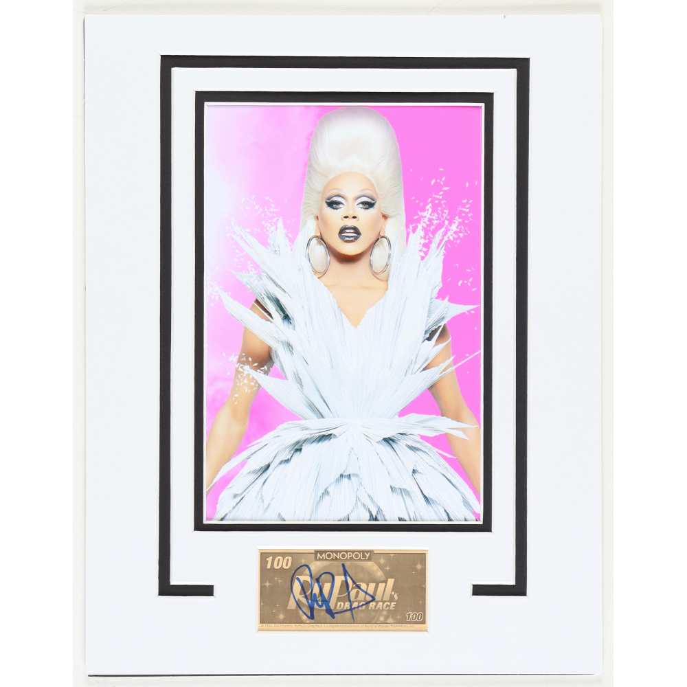 RuPaul Signed "RuPaul's Drag Race" 11x14 Matted Monopoly Money Display ...