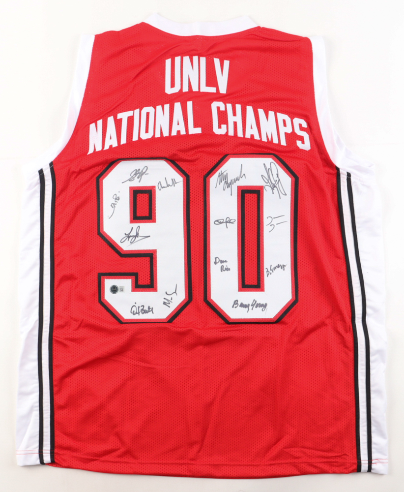 1990 UNLV Runnin' Rebels National Champs Jersey Signed by (13) with ...