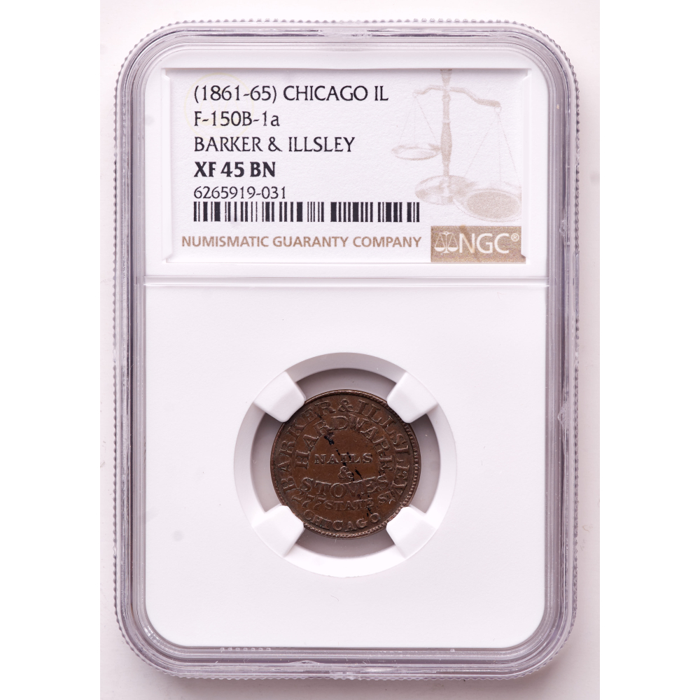 (1861-65) Chicago, Illinois Barker & Illsley Hardware Civil War Token ...