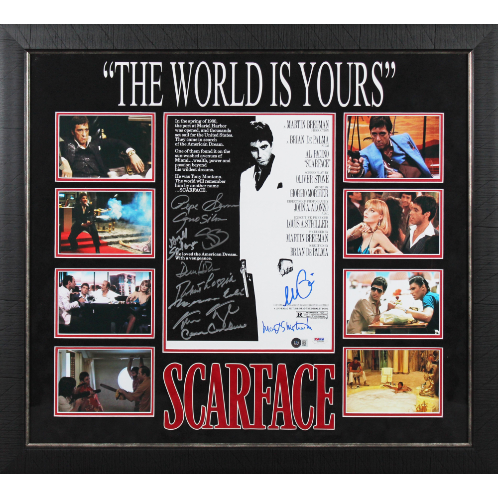 "Scarface" Custom Framed Poster Display Cast-Signed By (11) with Al ...