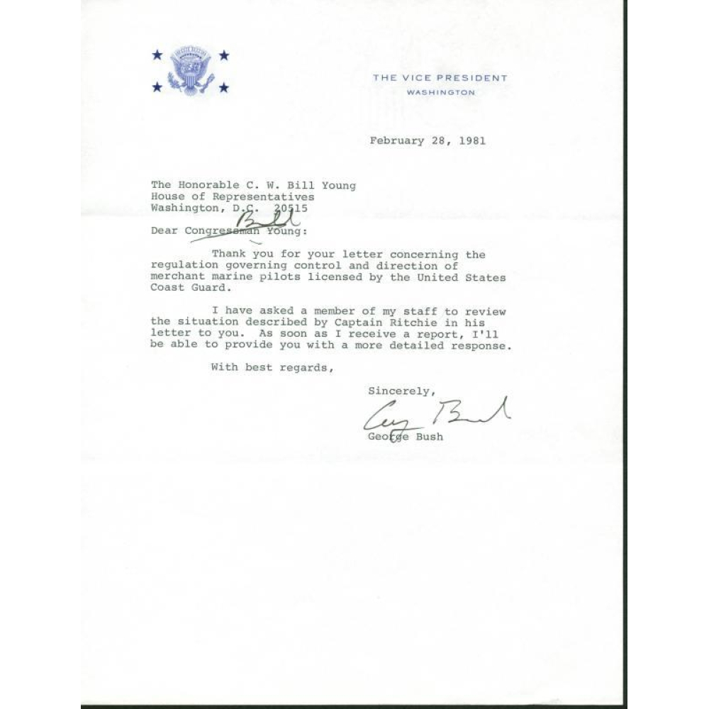 George H.W. Bush Signed 1981 Letter (PSA) | Pristine Auction