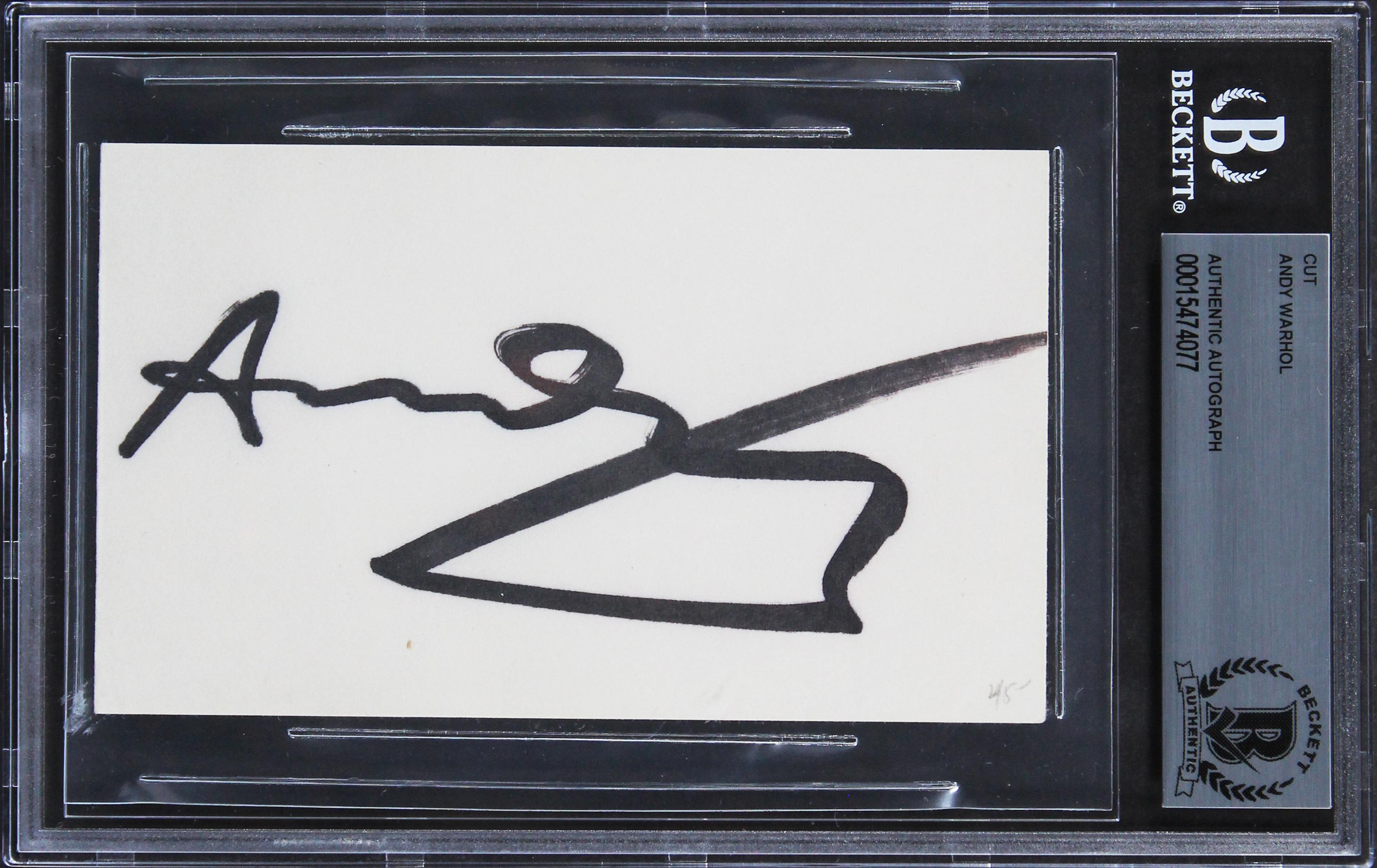 Andy Warhol Signed 3x5 Cut (BGS) | Pristine Auction