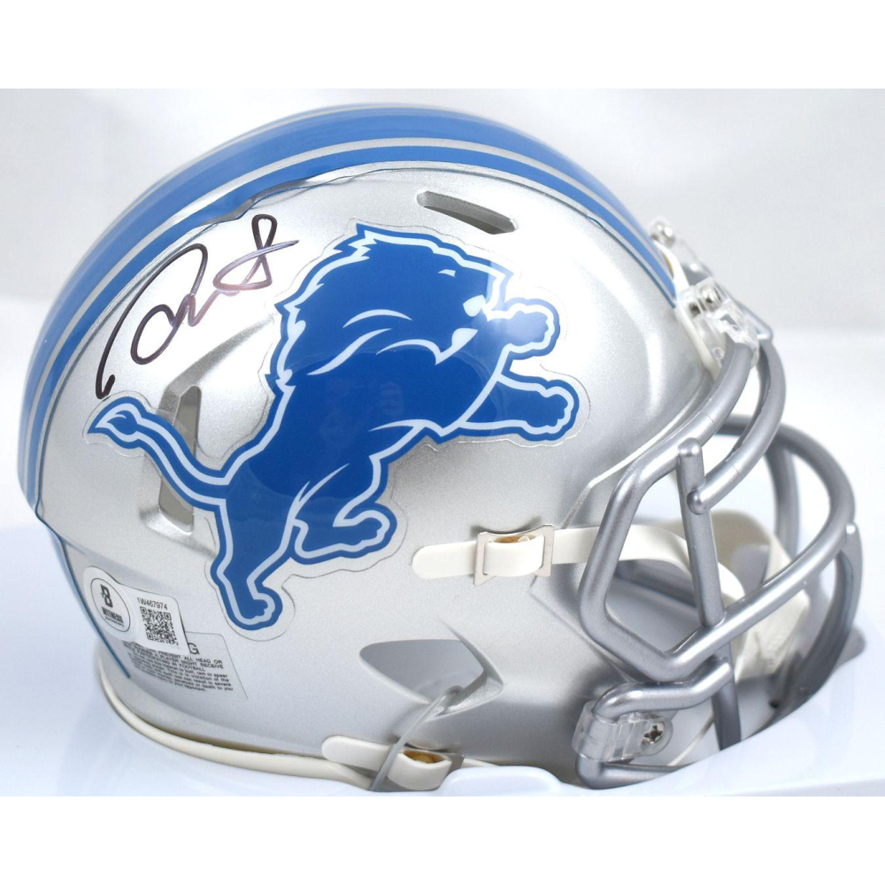 David Montgomery Signed Lions Speed Mini Helmet (Beckett) | Pristine ...