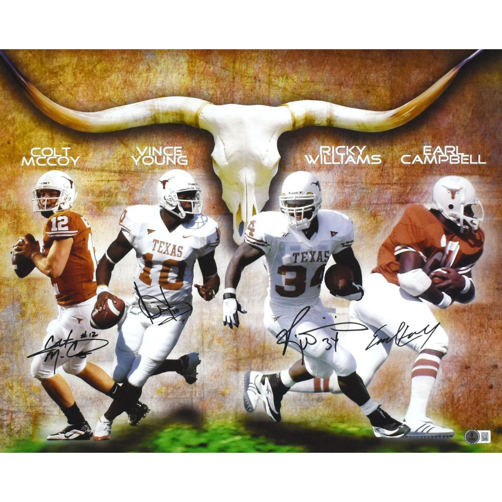 Texas Longhorns Legends 16x20 Photo Signed by (4) with Earl Campbell ...