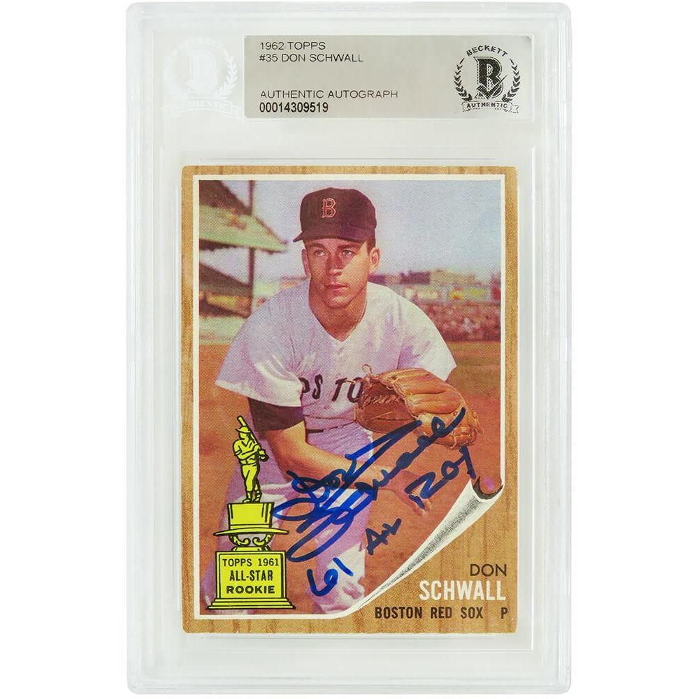Don Schwall Signed 1962 Topps #35 Inscribed "61 AL ROY" (BGS ...