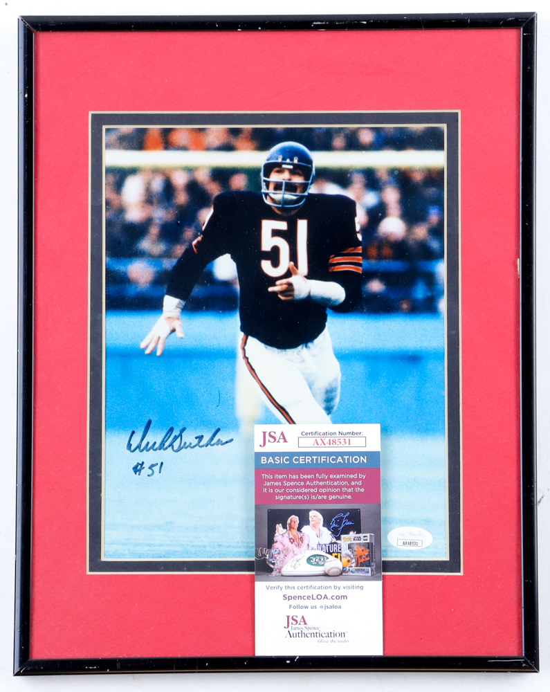 Dick Butkus Signed Bears Custom Framed Photo Display (JSA) | Pristine ...