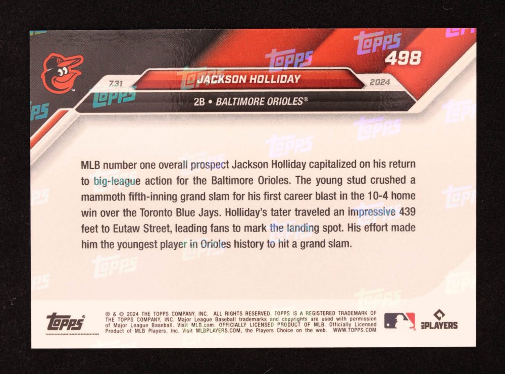 Jackson Holliday 2024 Topps Now #498 RC | Pristine Auction