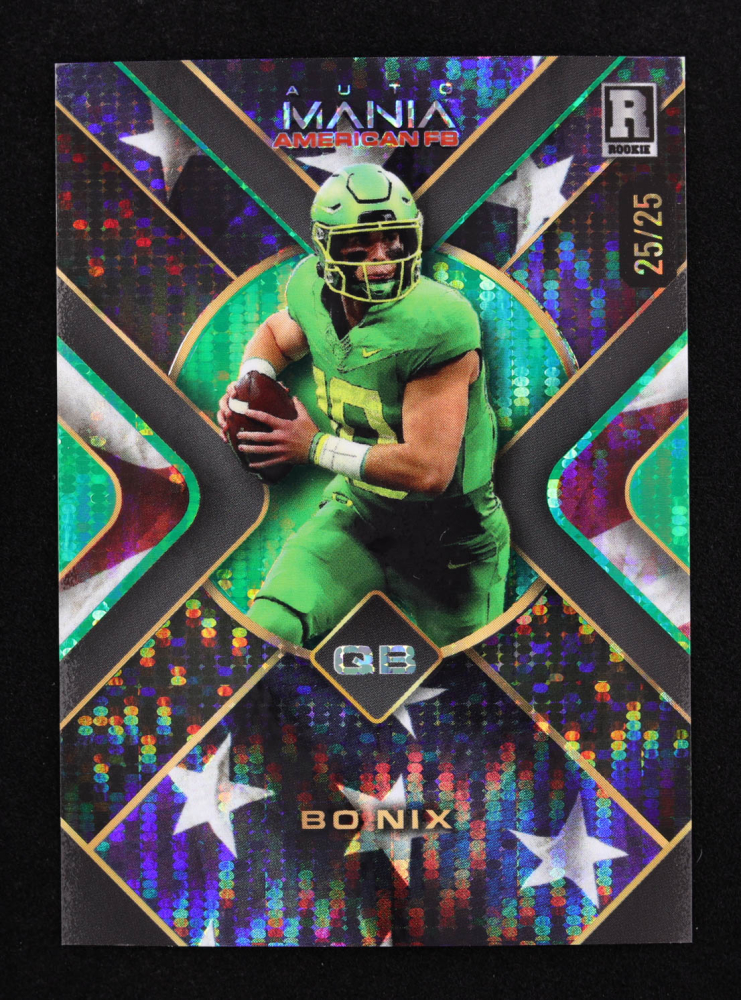 Bo Nix 2024 Wild Card Auto Mania American Flag Holo-Lux #AMATPBN RC #25 ...