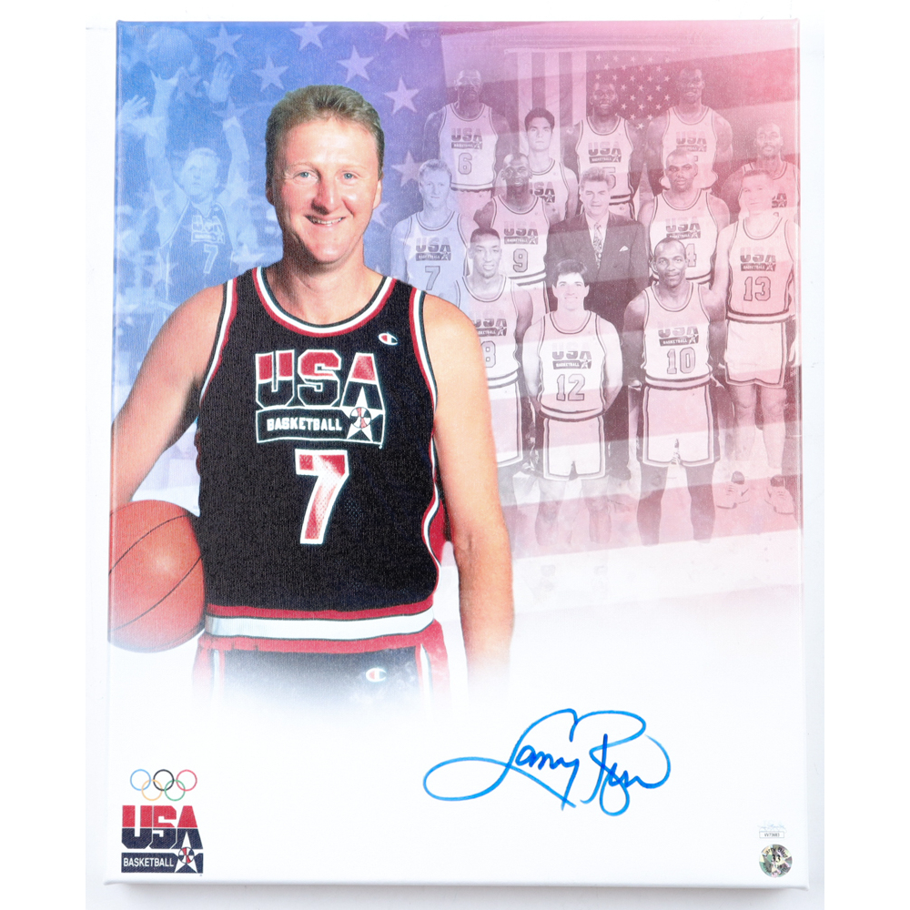 Larry Bird Signed Team USA 16x20 Print on Canvas (JSA & Bird ...