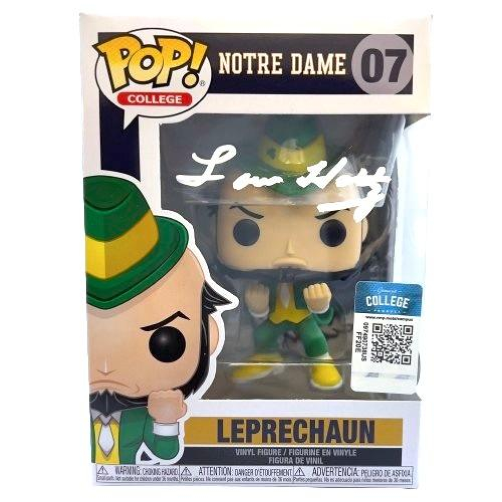 Lou Holtz Signed Notre Dame Fighting Irish Leprechaun #07 Funko Pop ...